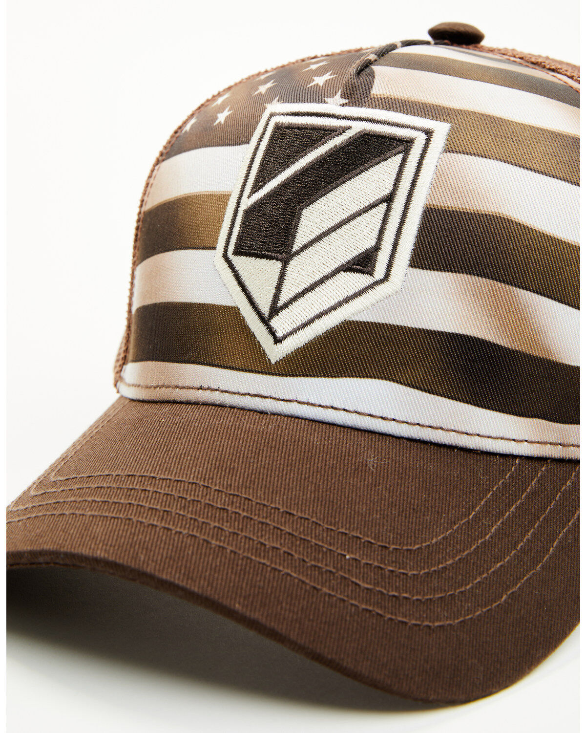RANK 45 Men's Flag And Logo Baseball Cap, Chocolate