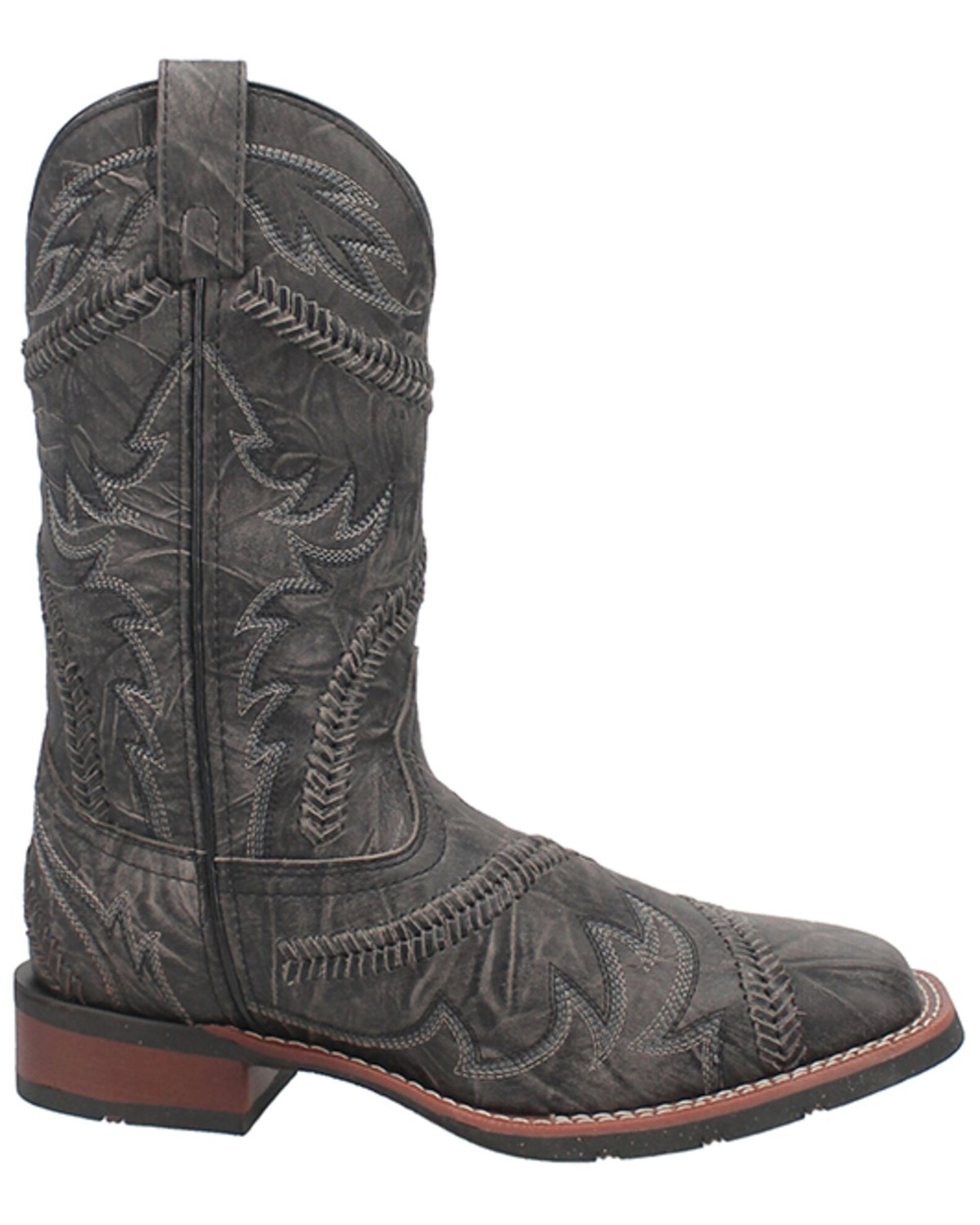 Laredo Mens 11 Kade Western Boots Broad Square Toe Charcoal