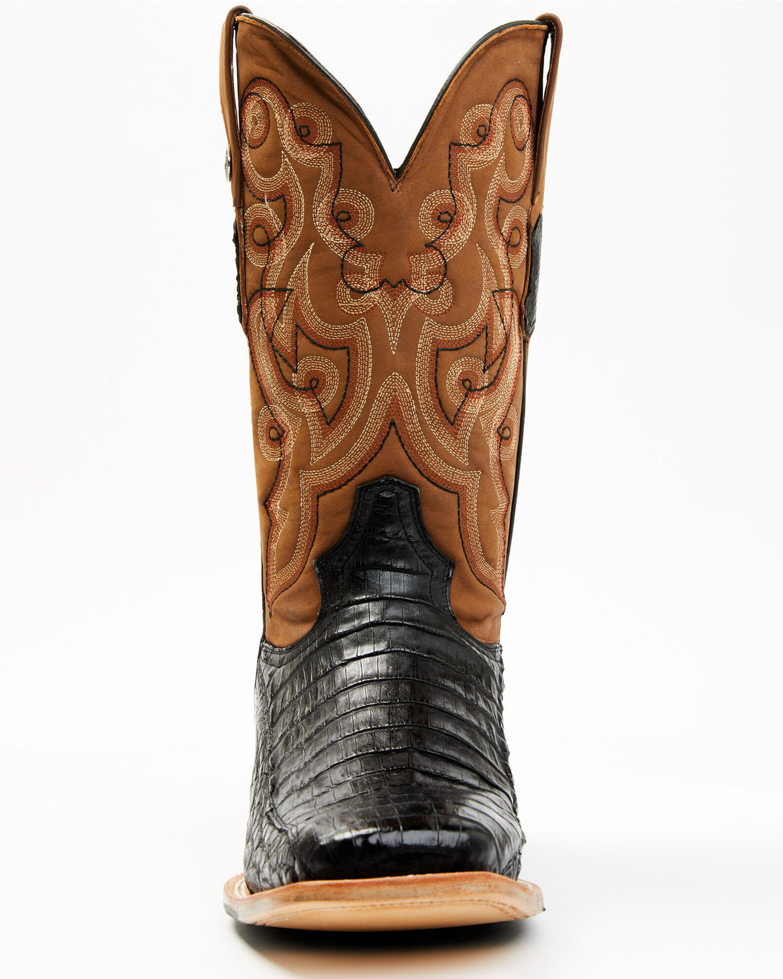 Tanner Mark Mens Exotic Caiman Belly Western Boots Broad Square Toe