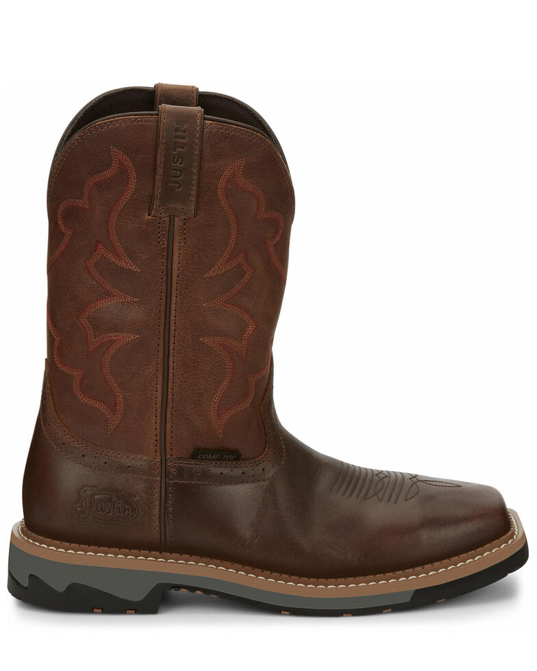 Justin Mens Carbide Western Work Boots Composite Toe Boot Barn