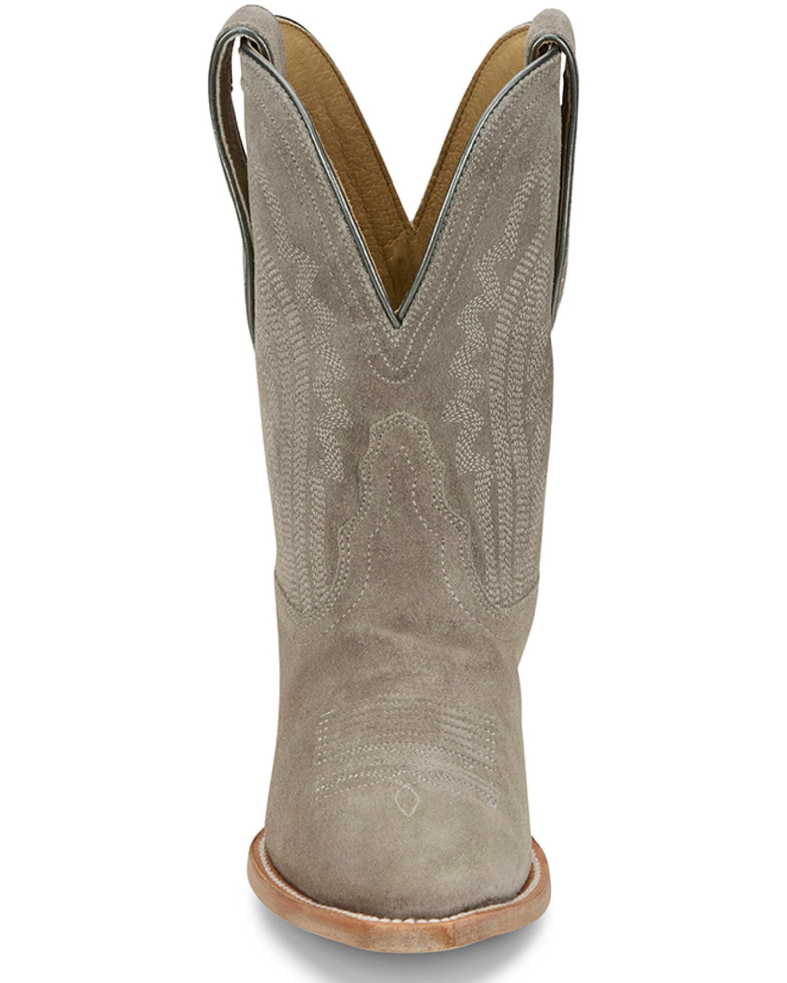 Tony Lama Women's Lea Suede Western Booties - Snip Toe, Light Grey