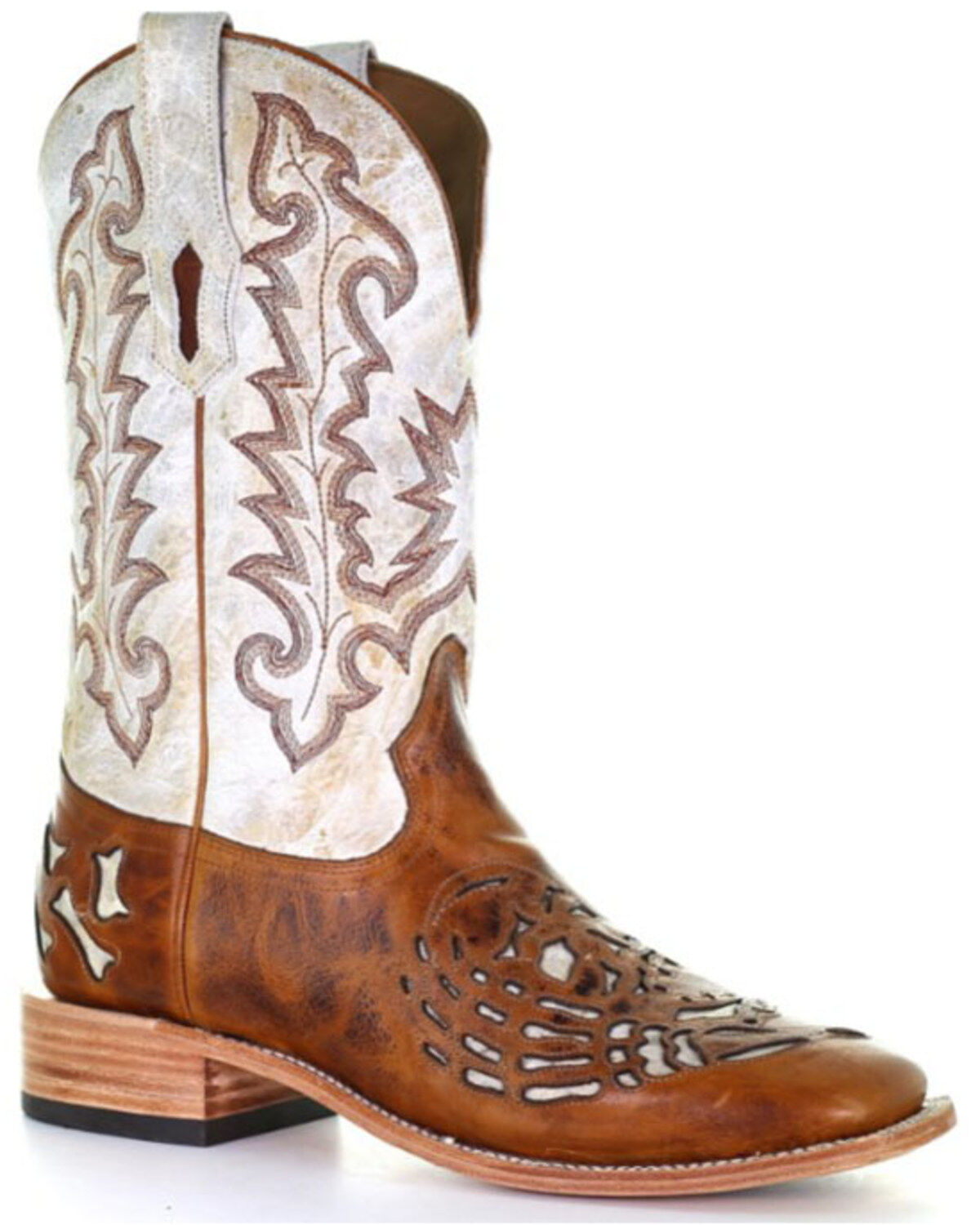 Corral Men's Bone Inlay Western Boots - Broad Square Toe, Brown