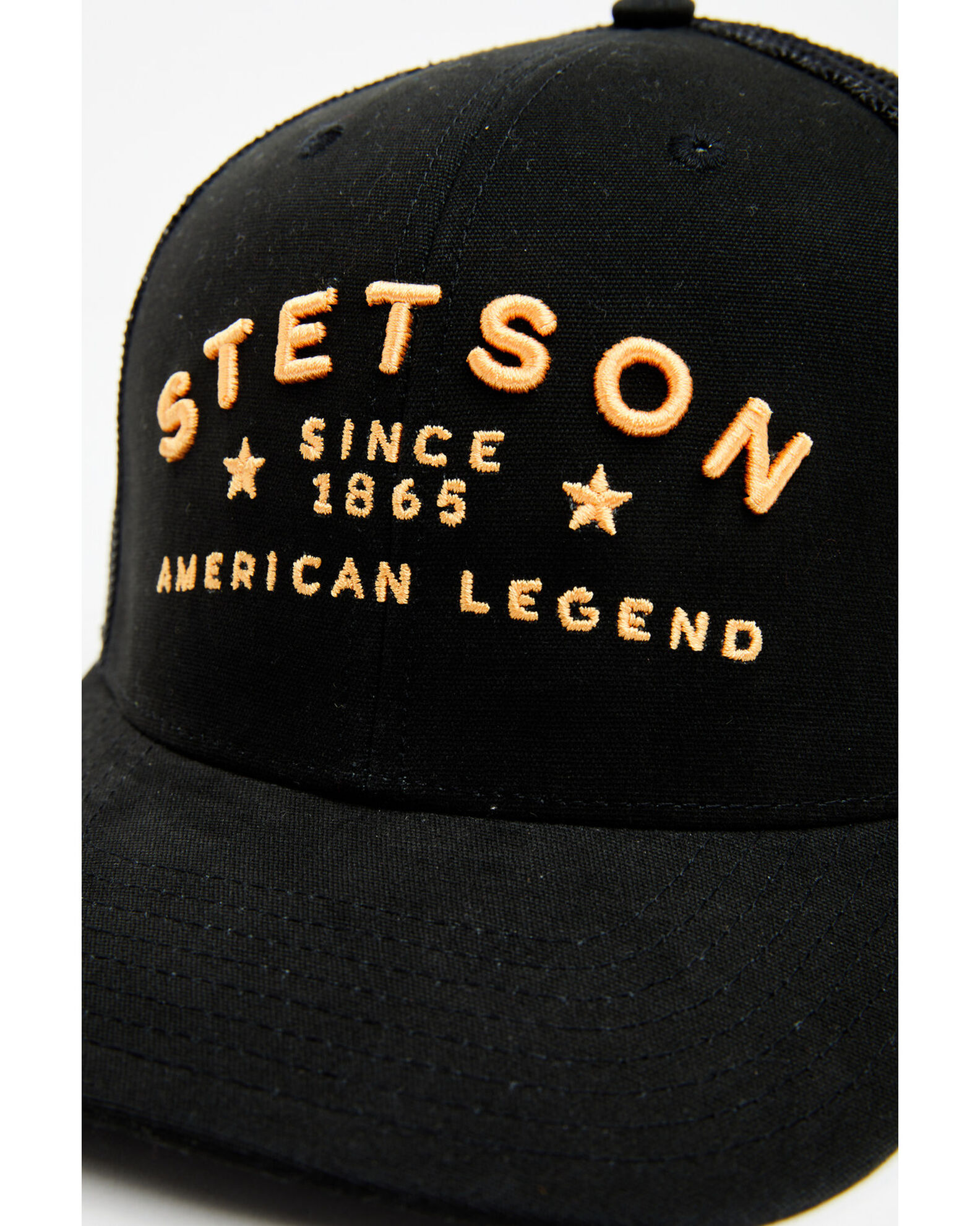 Stetson Men's Embroidered Trucker Cap, Black