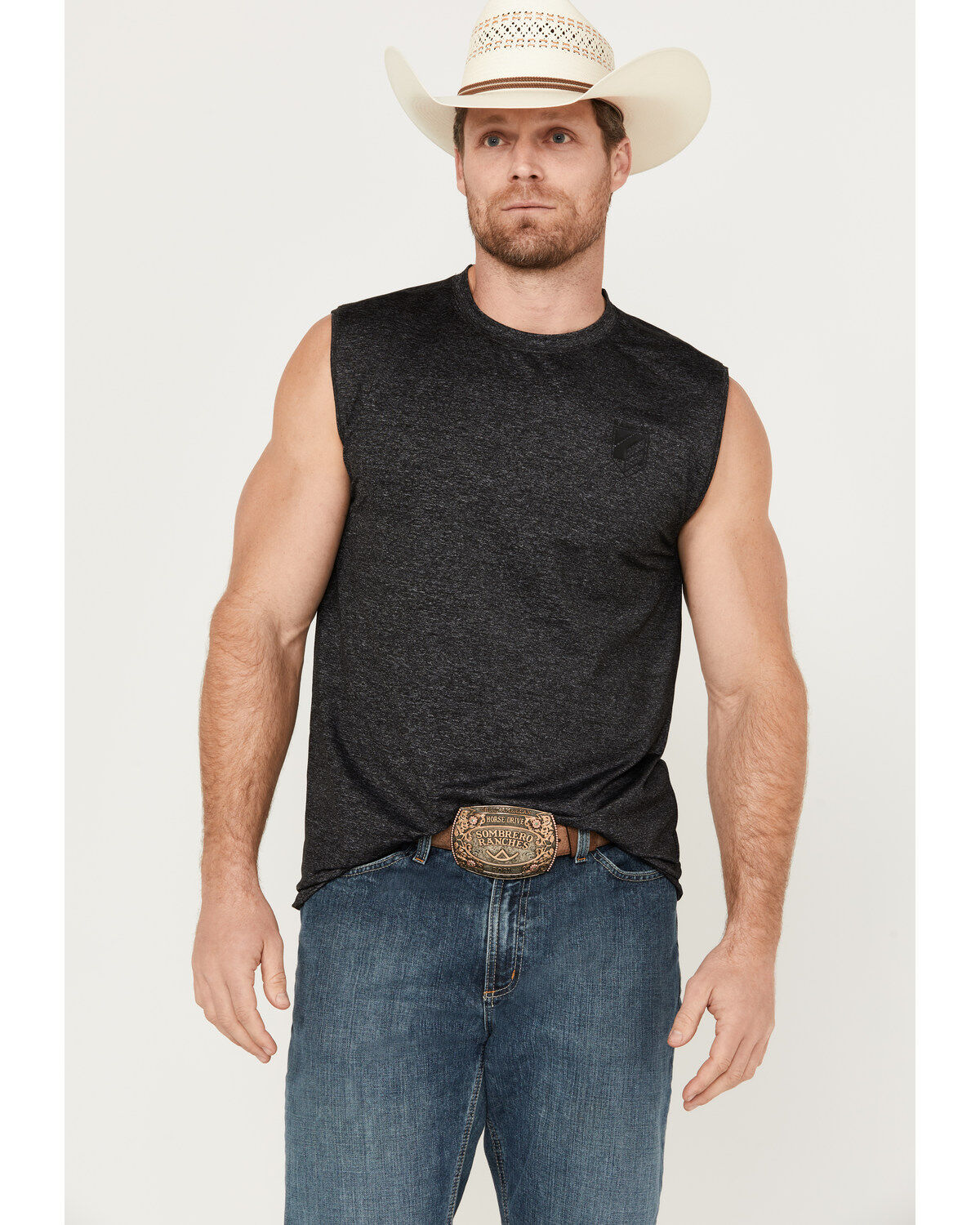 RANK 45® Men's Performance Tank Top, Black, hi-res