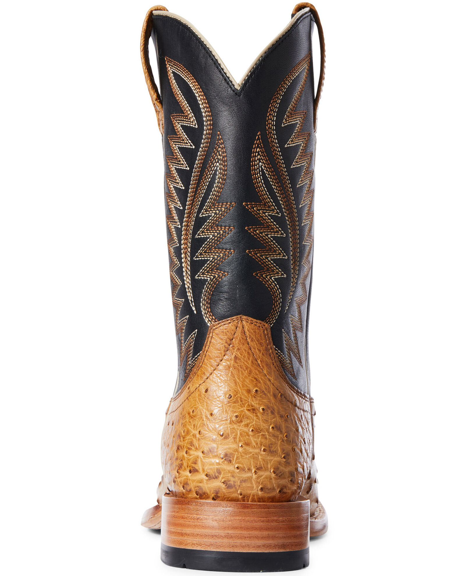 Ariat Men's Gallup Ostrich Western Boots - Broad Square Toe, Cognac
