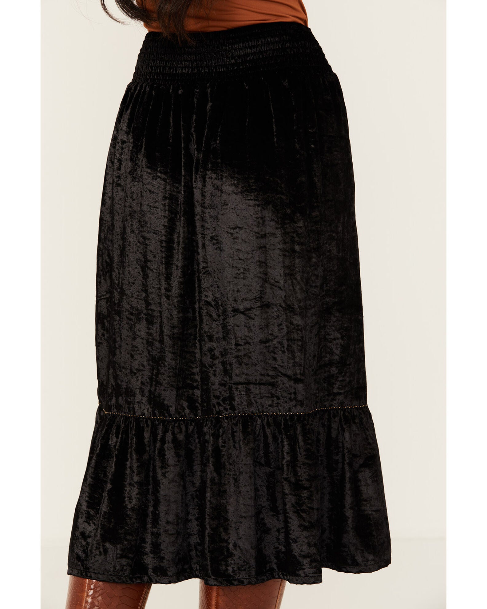 Shyanne Women's Velvet Skirt, Black