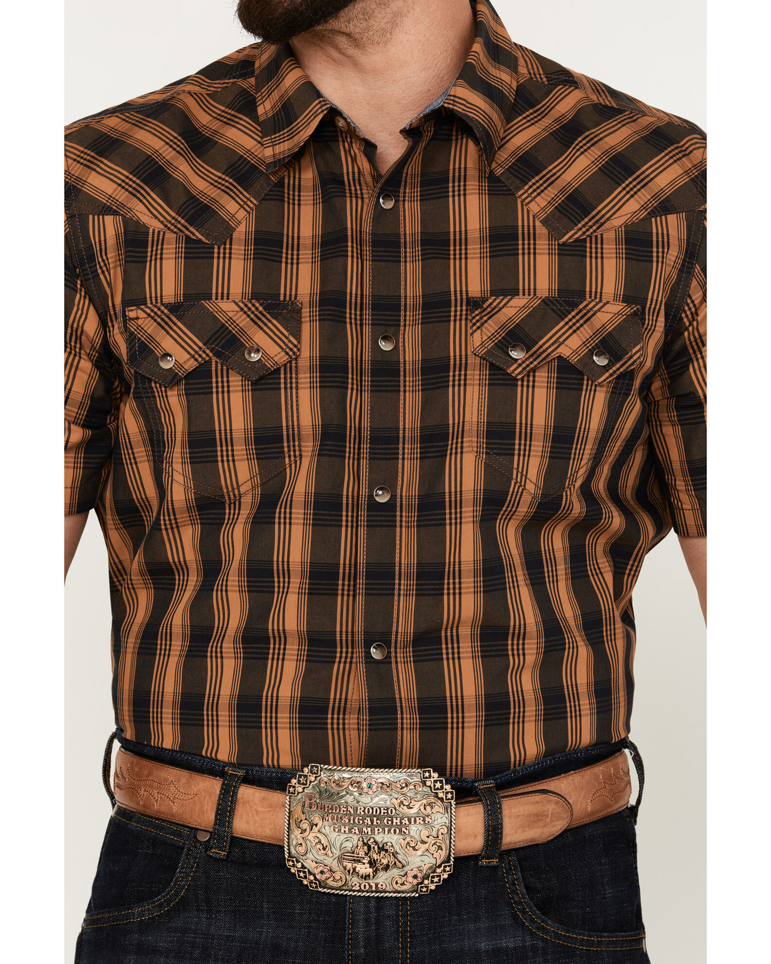 Product Name: Cody James Men's Caliente Small Plaid Print Short Sleeve ...