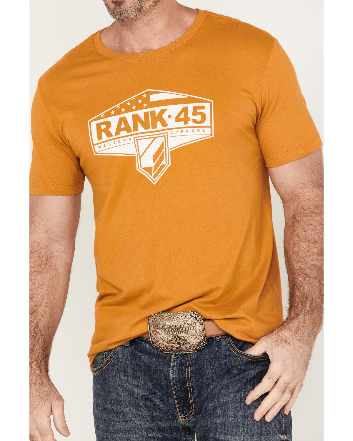 RANK 45® Men's Classic Short Sleeve Graphic T-Shirt, Gold