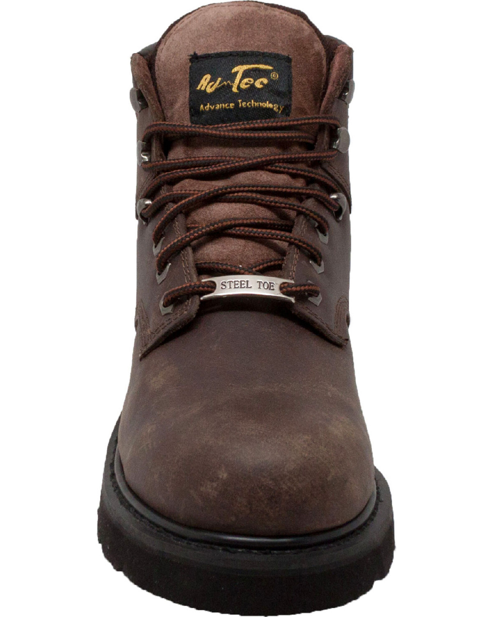 Ad Tec Men's 6" Leather Work Boots - Steel Toe, Brown