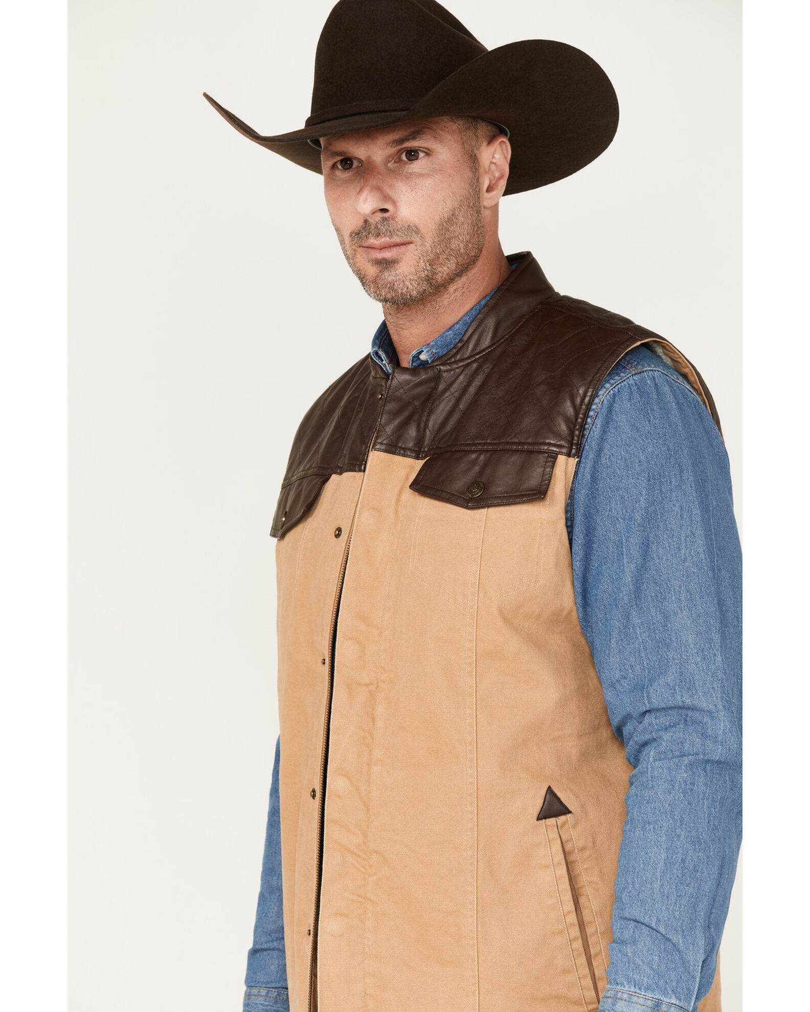 Cody James Men's River Oaks Rancher Vest, Lt Brown
