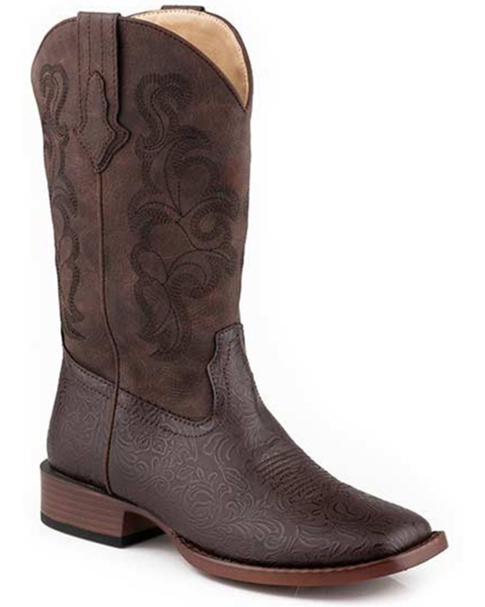 Roper Women's Kacey Western Performance Boots - Broad Square Toe, Brown