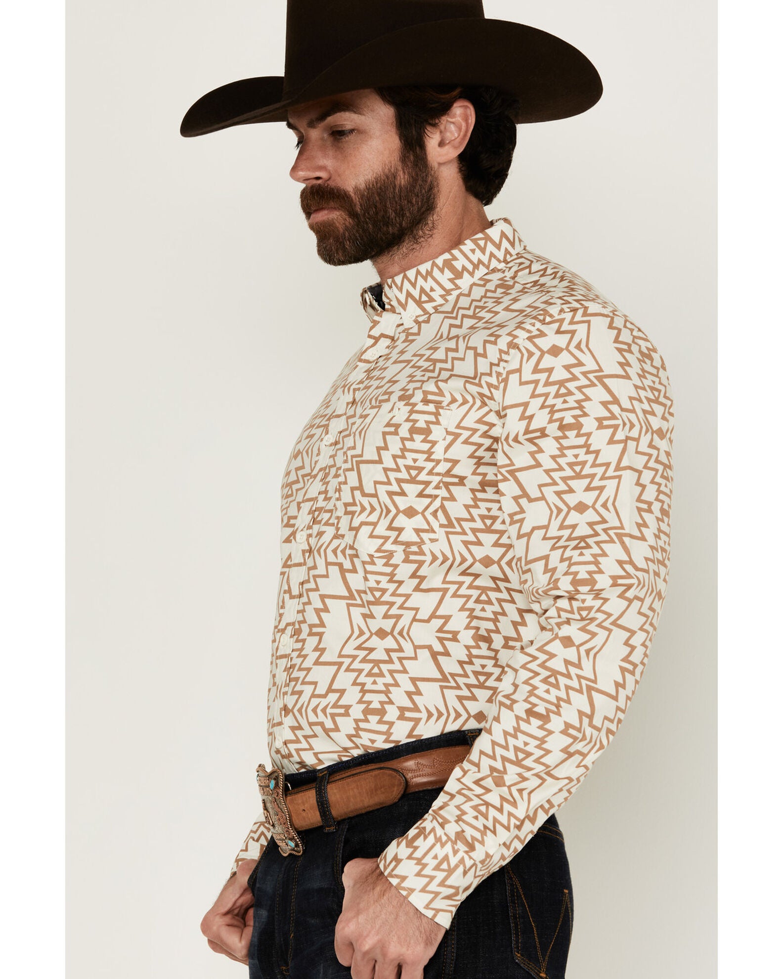 RANK 45® Men's Trinidad Southwestern Print Long Sleeve Button-Down ...